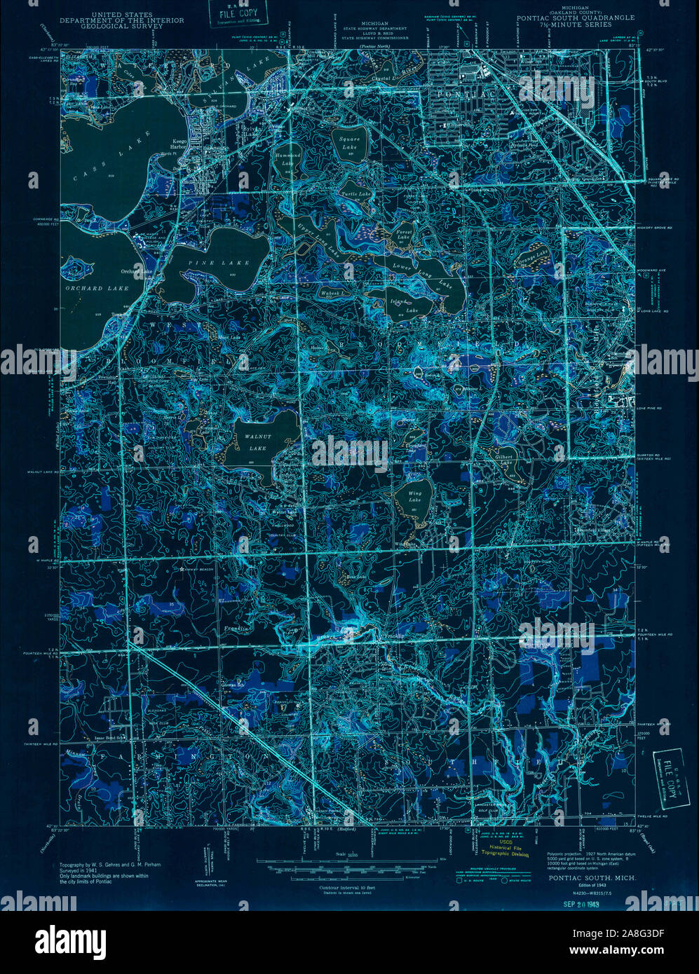 Pontiac michigan map hi-res stock photography and images - Alamy