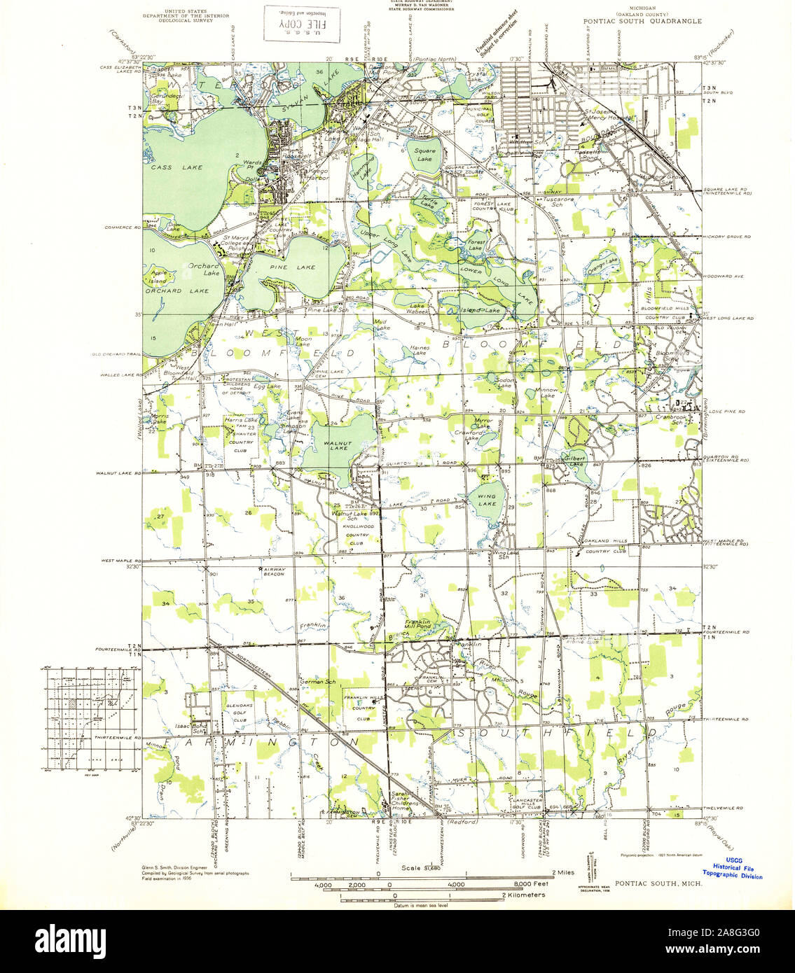 Map of pontiac michigan hi-res stock photography and images - Alamy