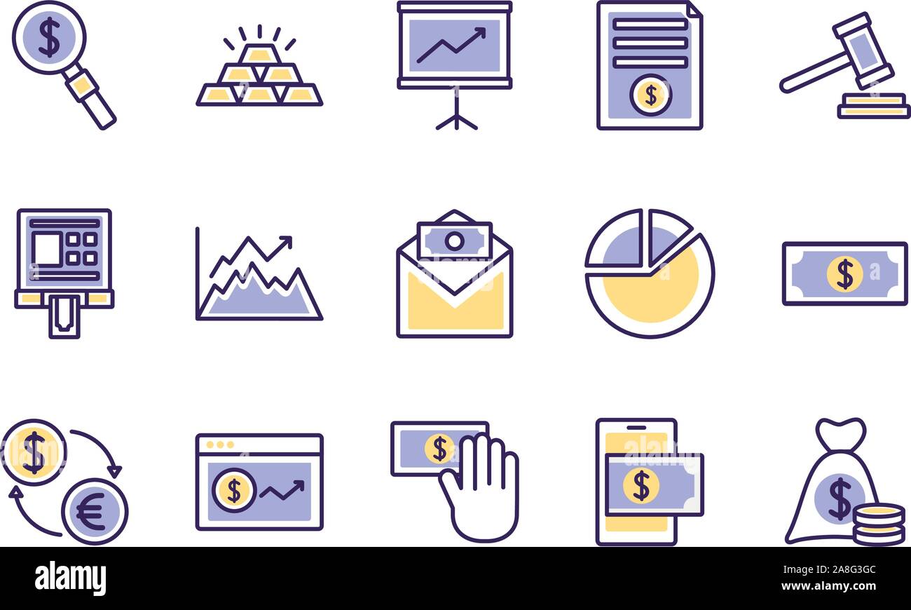 Isolated money icon set fill vector design Stock Vector Image & Art - Alamy