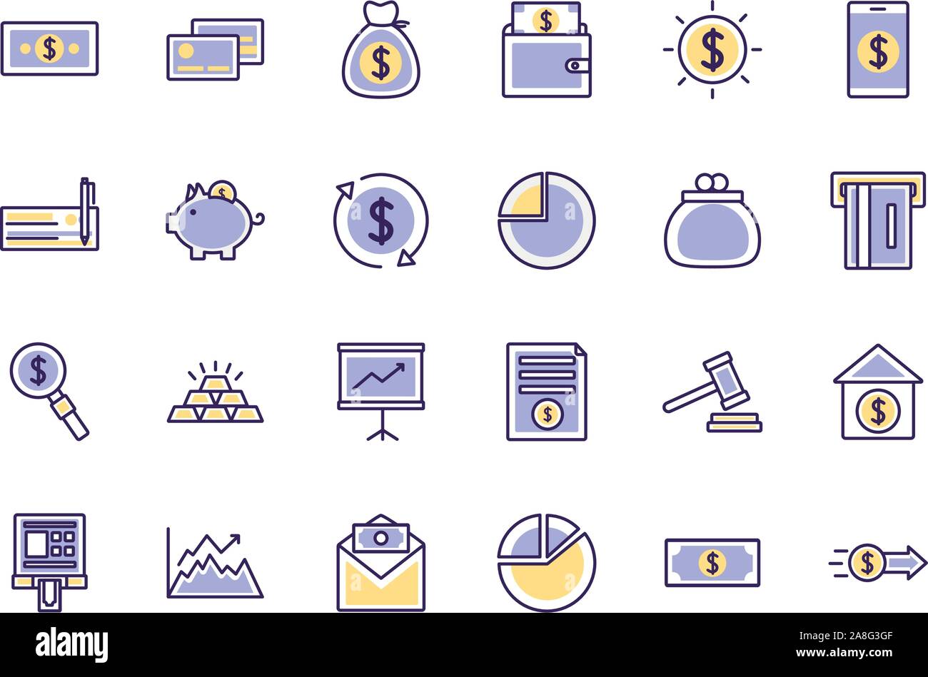 Isolated money icon set fill vector design Stock Vector Image & Art - Alamy