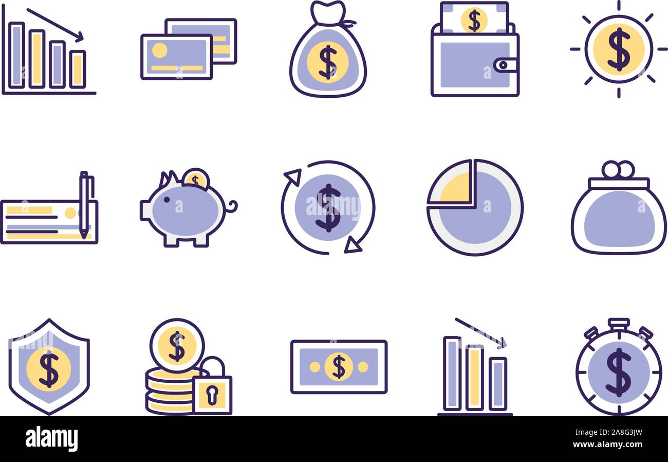 Isolated money icon set fill vector design Stock Vector Image & Art - Alamy