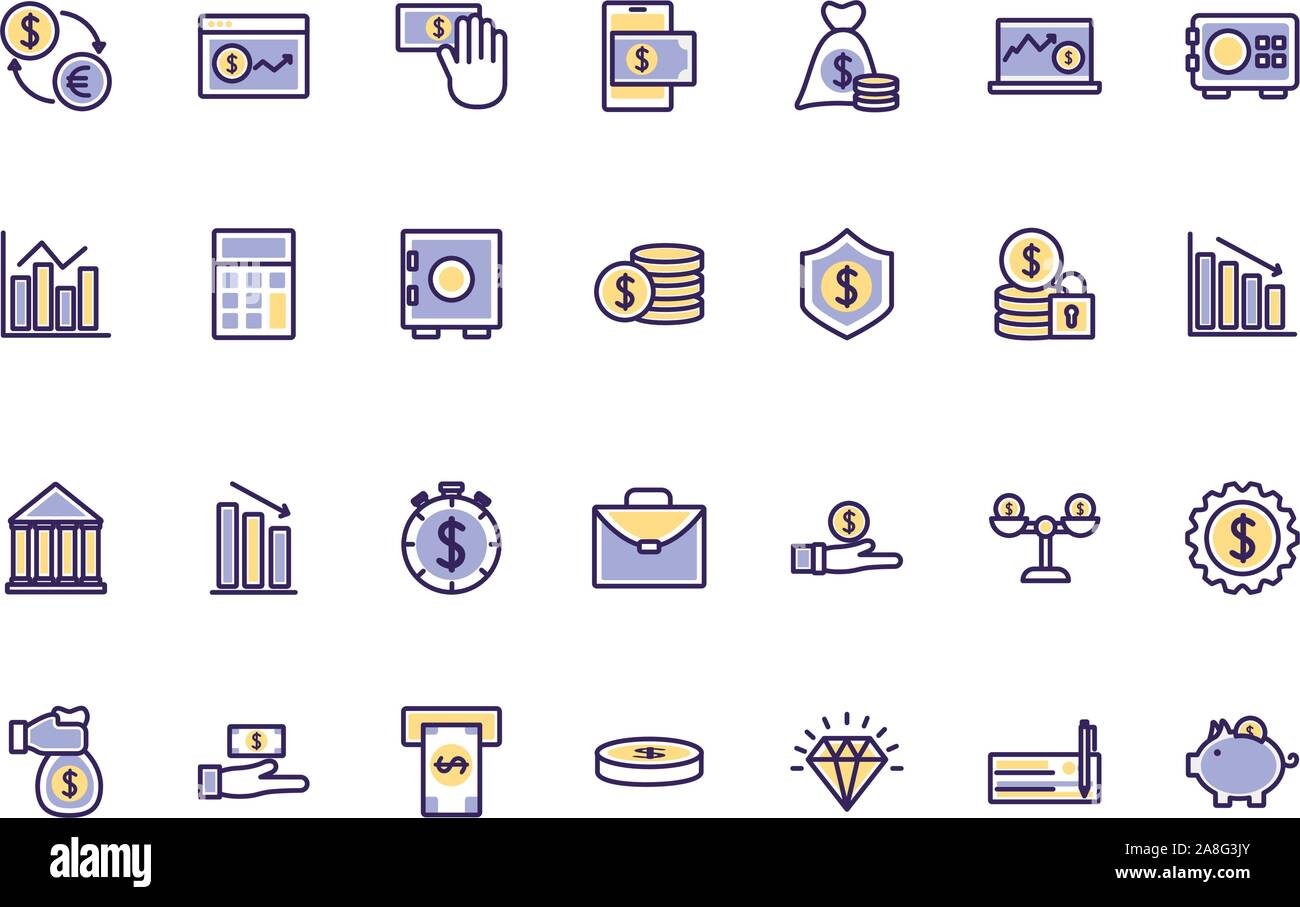 Isolated money icon set fill vector design Stock Vector Image & Art - Alamy