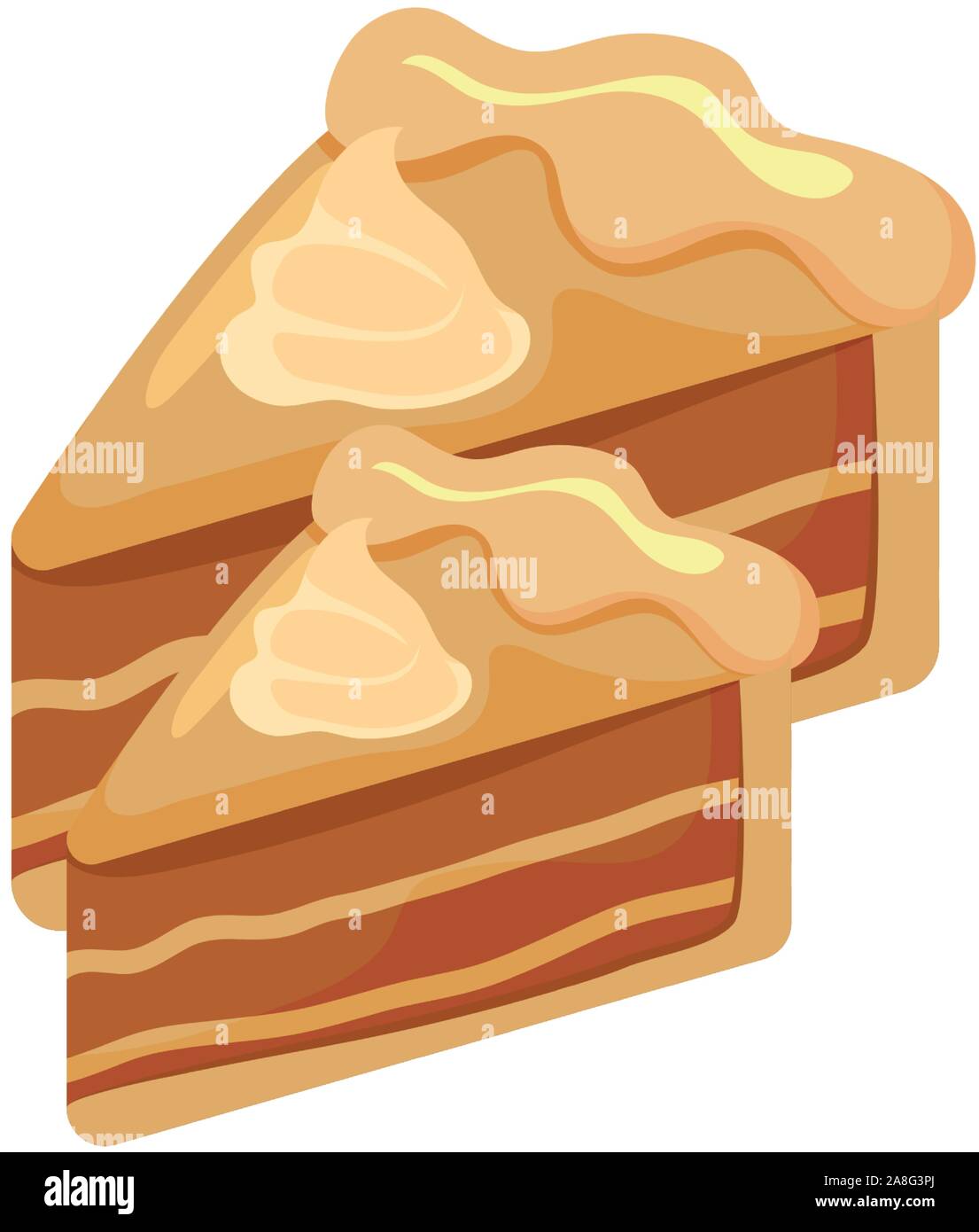 delicious portion of cake on white background vector illustration ...