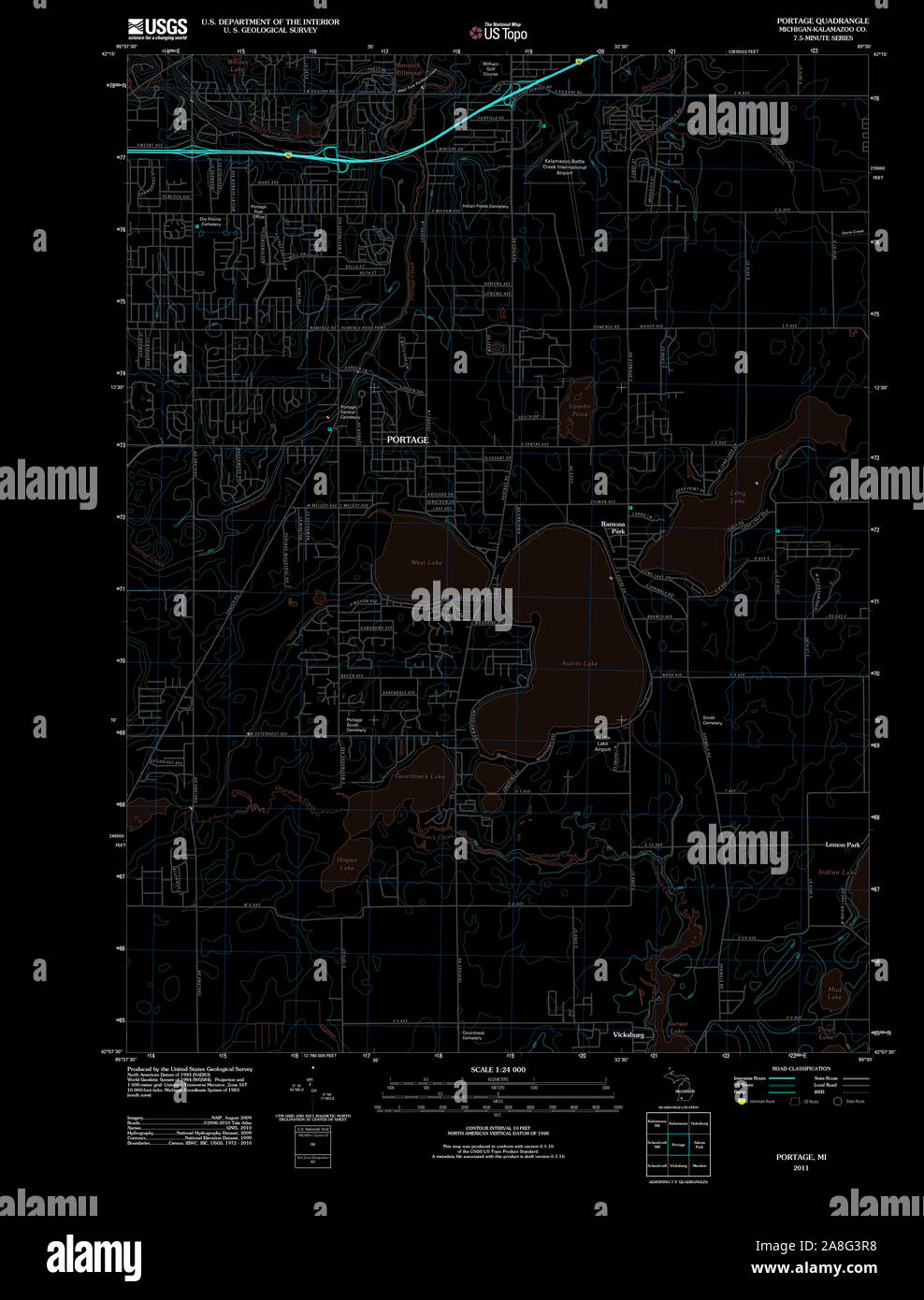 Portage michigan map hi-res stock photography and images - Alamy