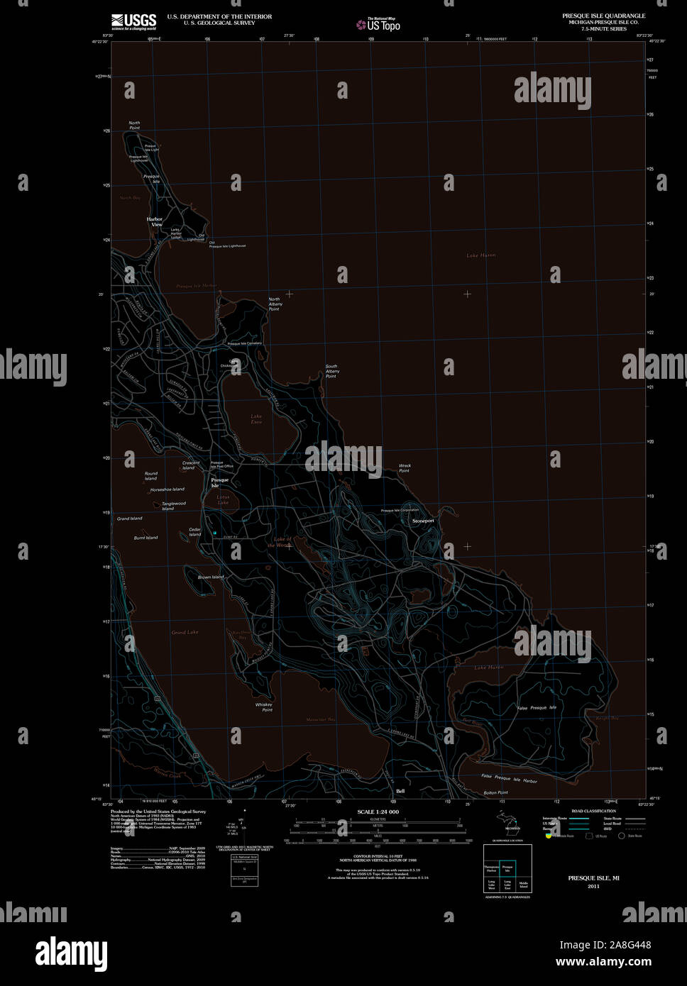 Presque isle map hi-res stock photography and images - Alamy