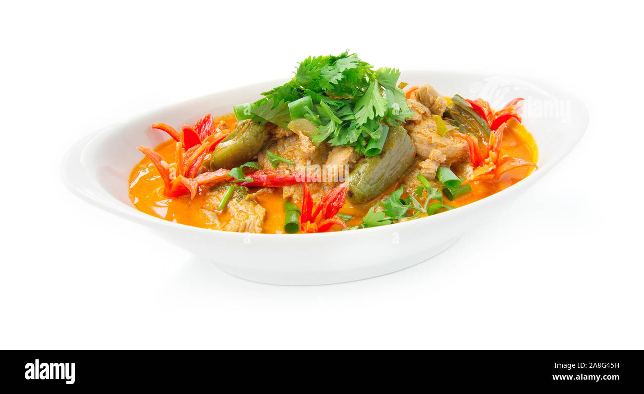 Red curry pork with coconut milk (Kang phed muu) Thaifood curry spisy ...