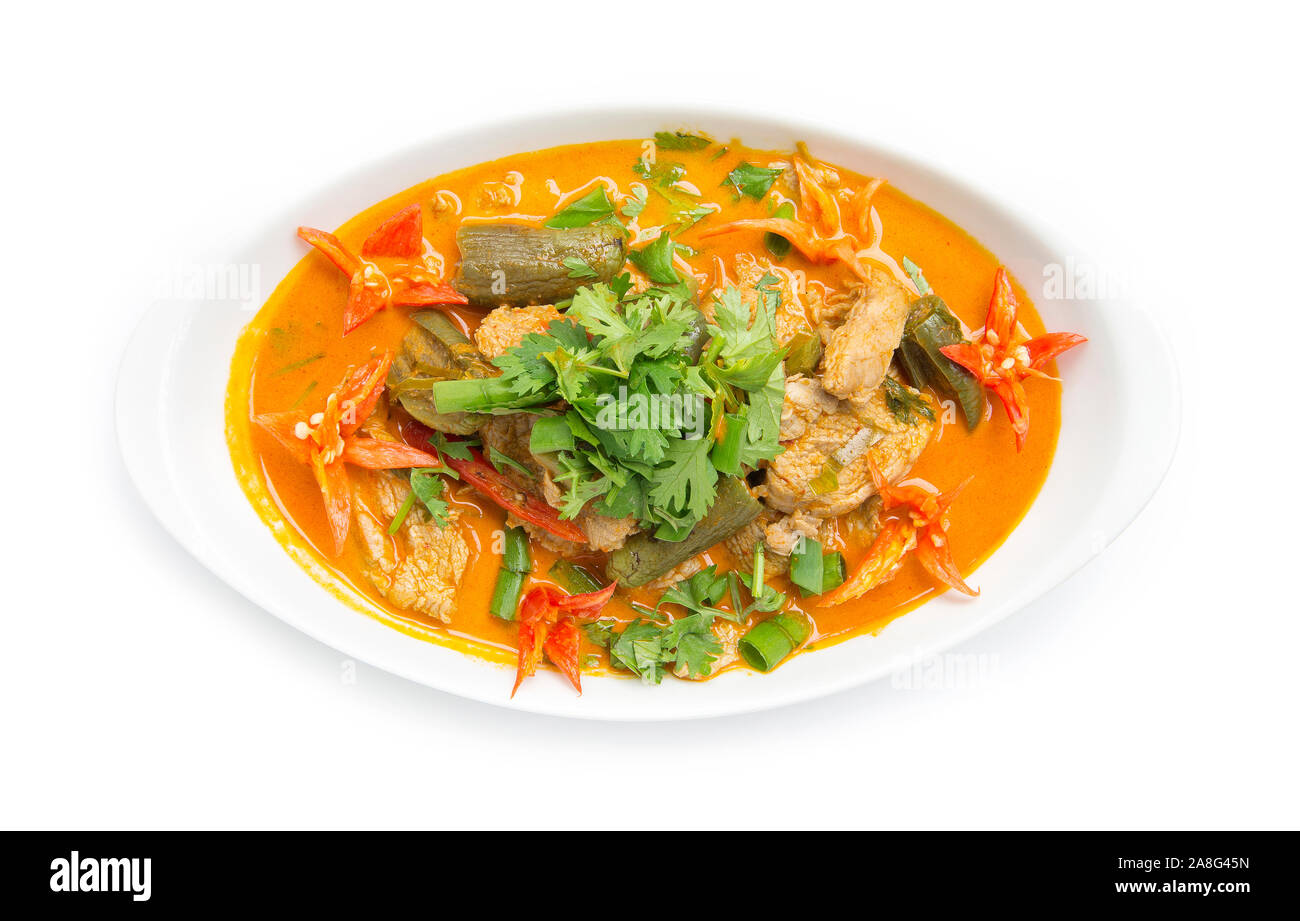 Red curry pork with coconut milk (Kang phed muu) Thaifood curry spisy ...