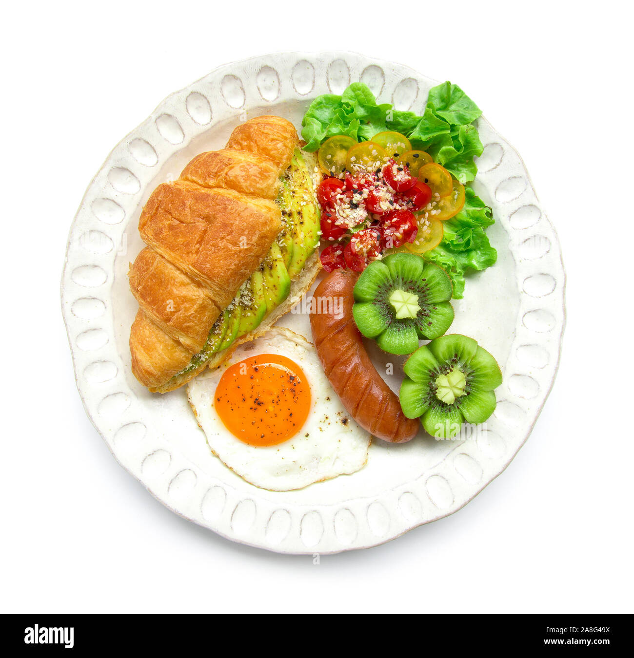 Breakfast croissant cartoon Cut Out Stock Images & Pictures - Alamy
