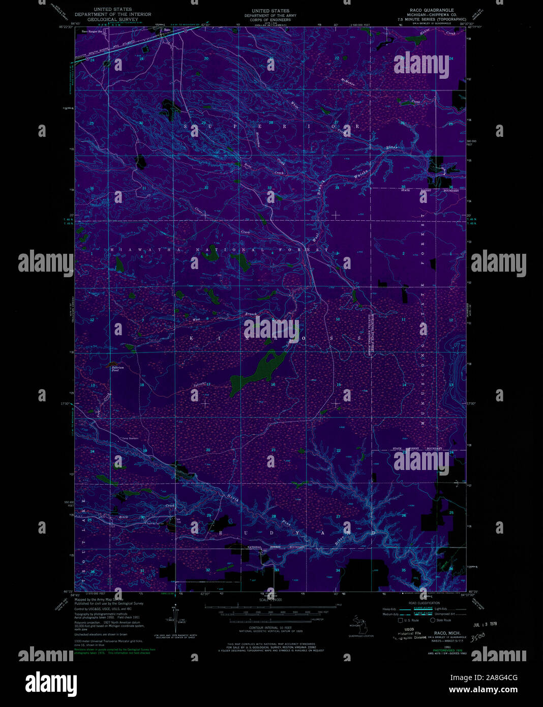 Raco michigan map hi-res stock photography and images - Alamy