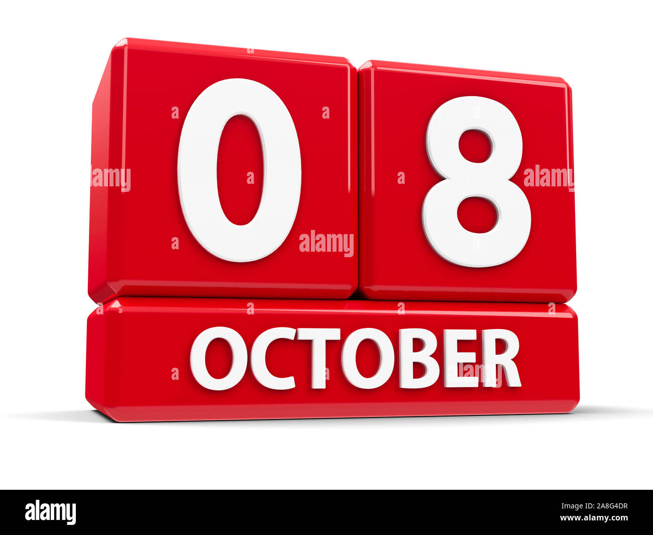 Red cubes - The Eighth of October - on a white table - Independence Day ...