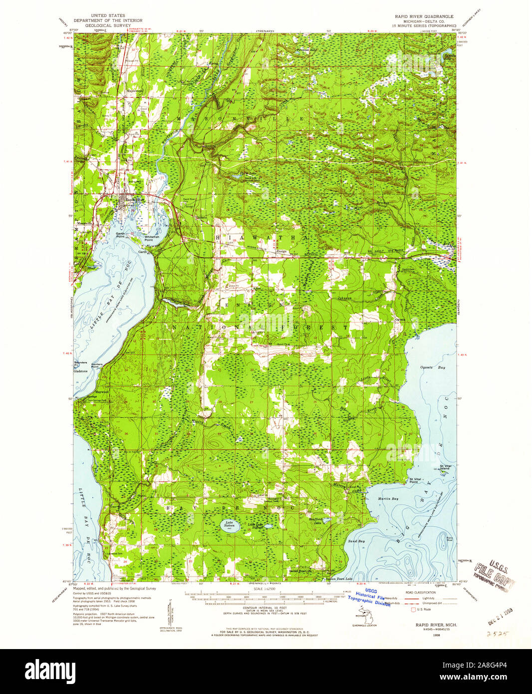 Rapid river michigan map Cut Out Stock Images & Pictures - Alamy