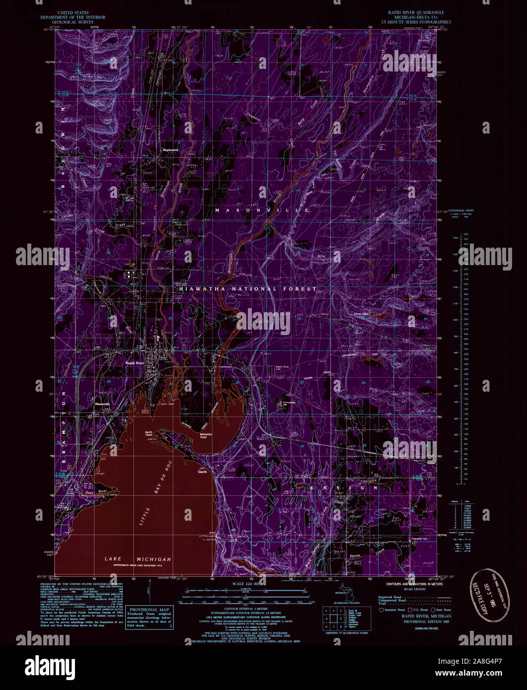 Rapid river michigan map hi-res stock photography and images - Alamy