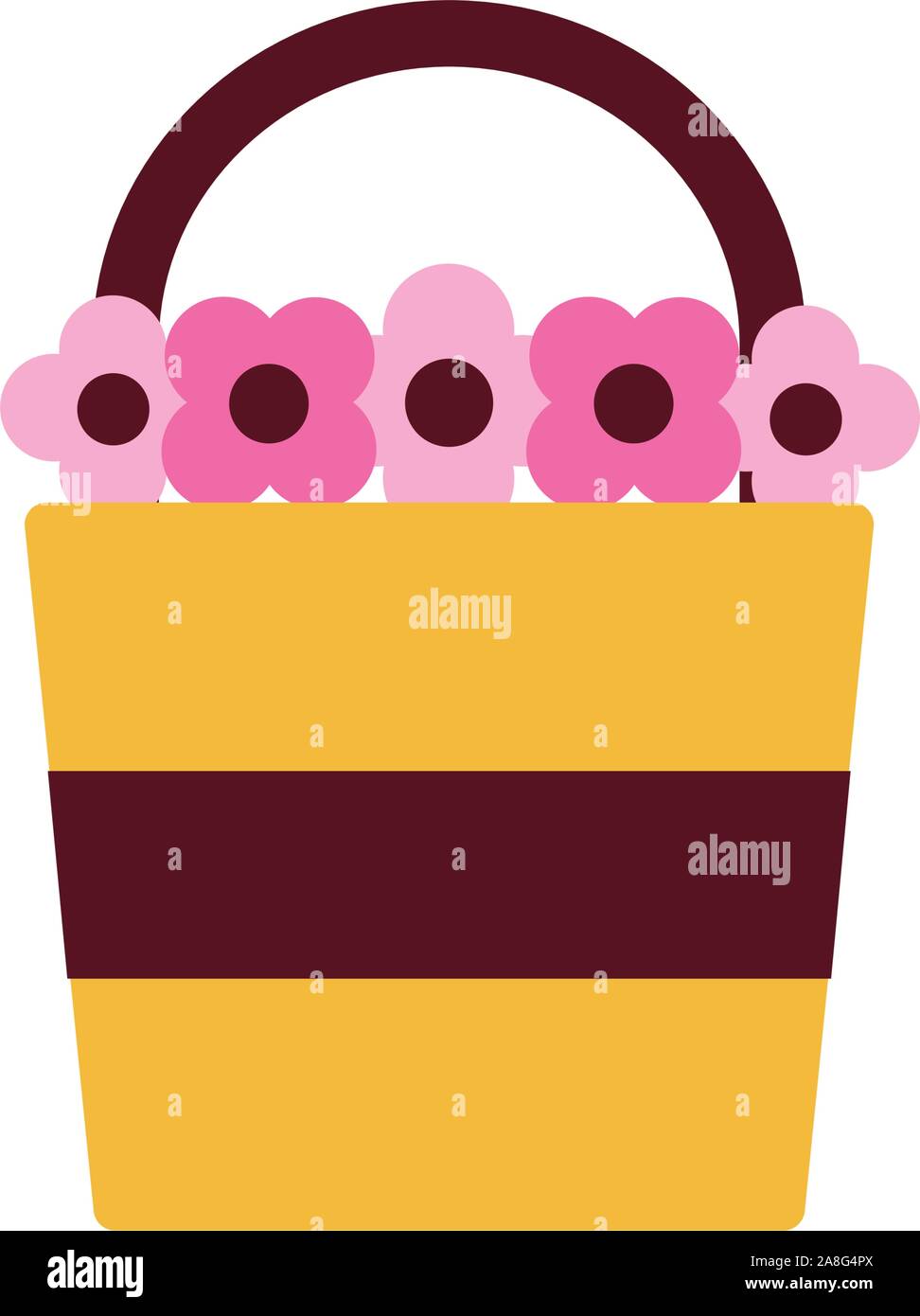 Isolated flowers bucket vector design Stock Vector Image & Art - Alamy