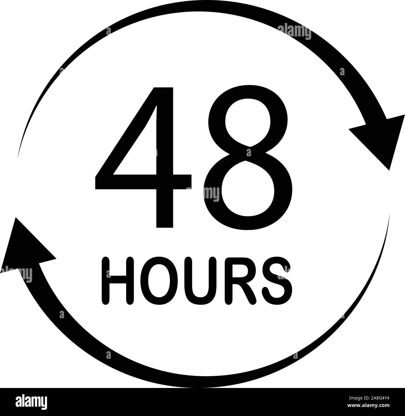 48 hours on white background. flat style. 48 hours sign. 48 hours for ...