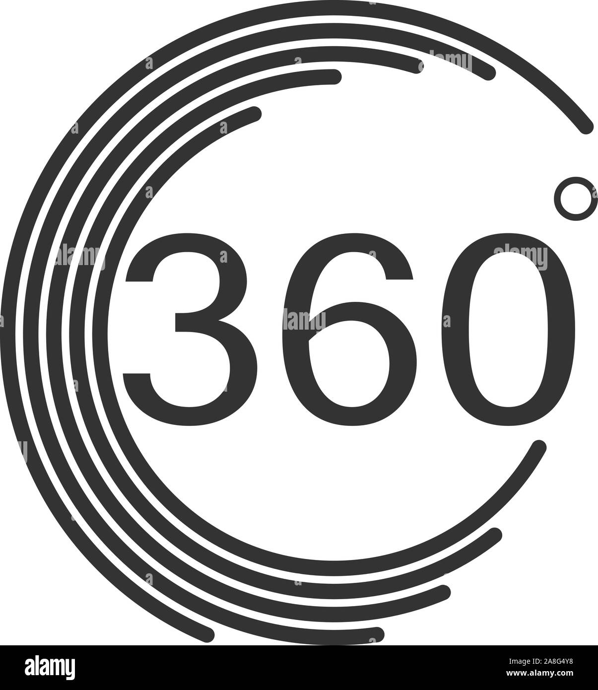 360 degrees icon on white background. flat style. 360 degrees sign ...