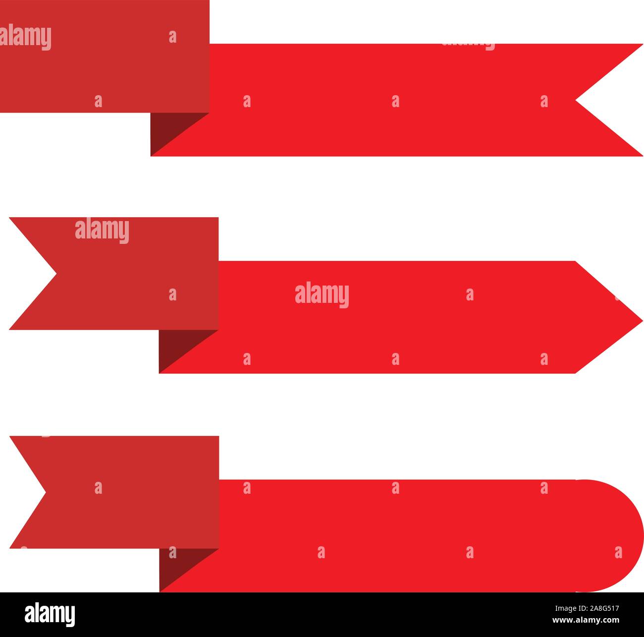 ribbon banner on white background. set red tags and lable collection ...