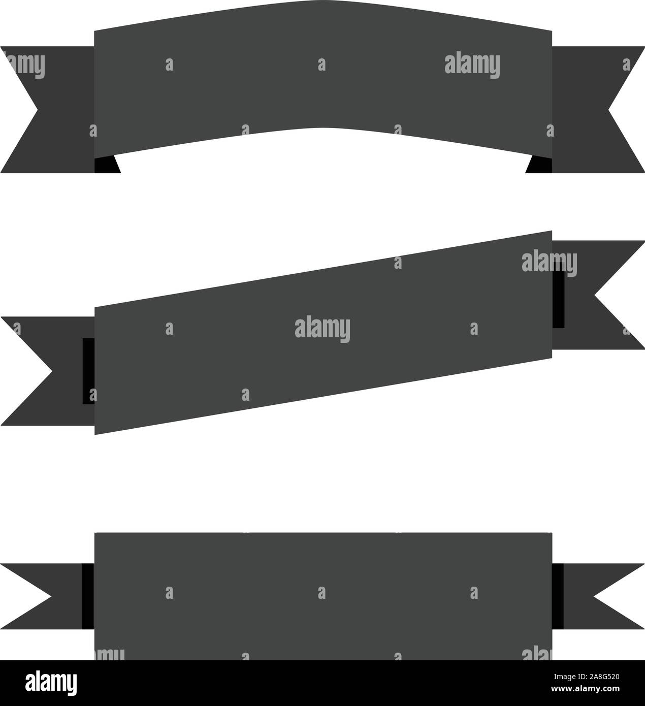 black ribbon banner on white background. flat style. ribbon banner for ...