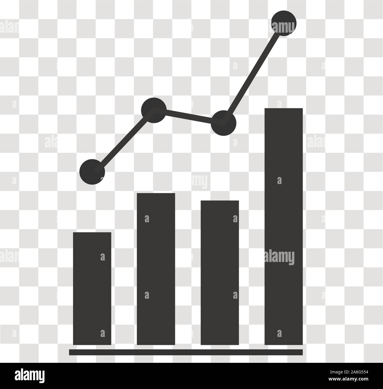 analytics icon on transparent. analytics sign. flat style. bar chart ...