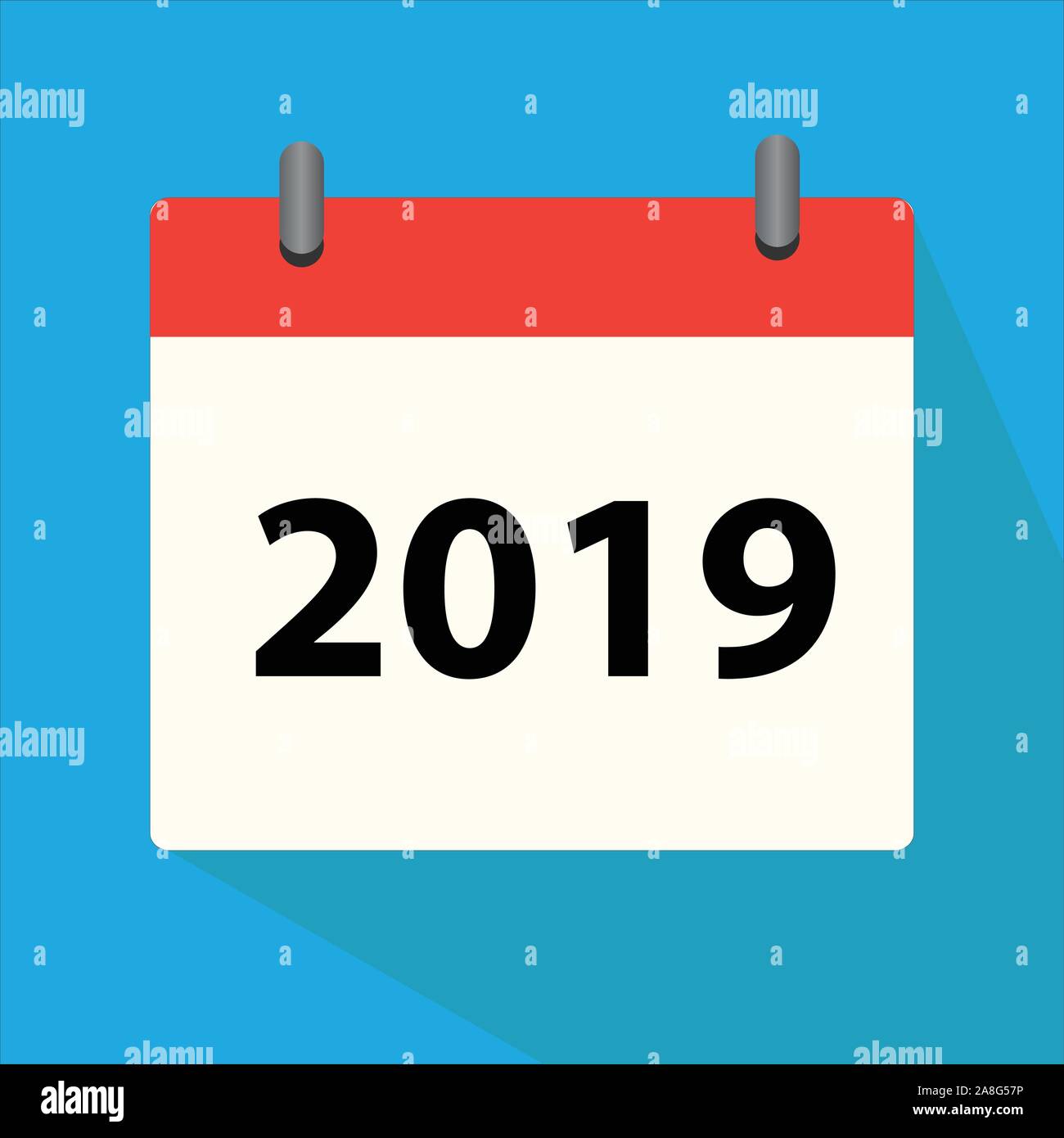 calendar 2019 icon on white background. calendar 2019 sign for your web ...