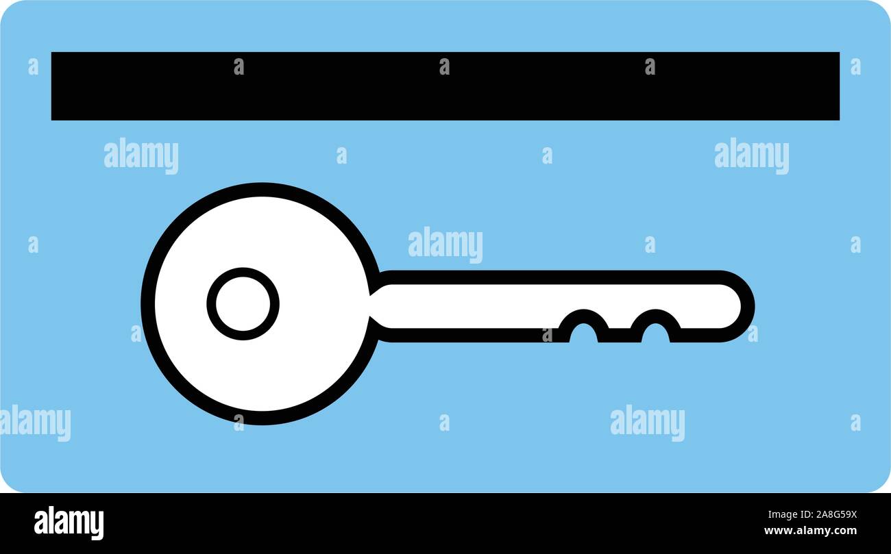 card key symbol. card key icon on white background. flat style. door ...