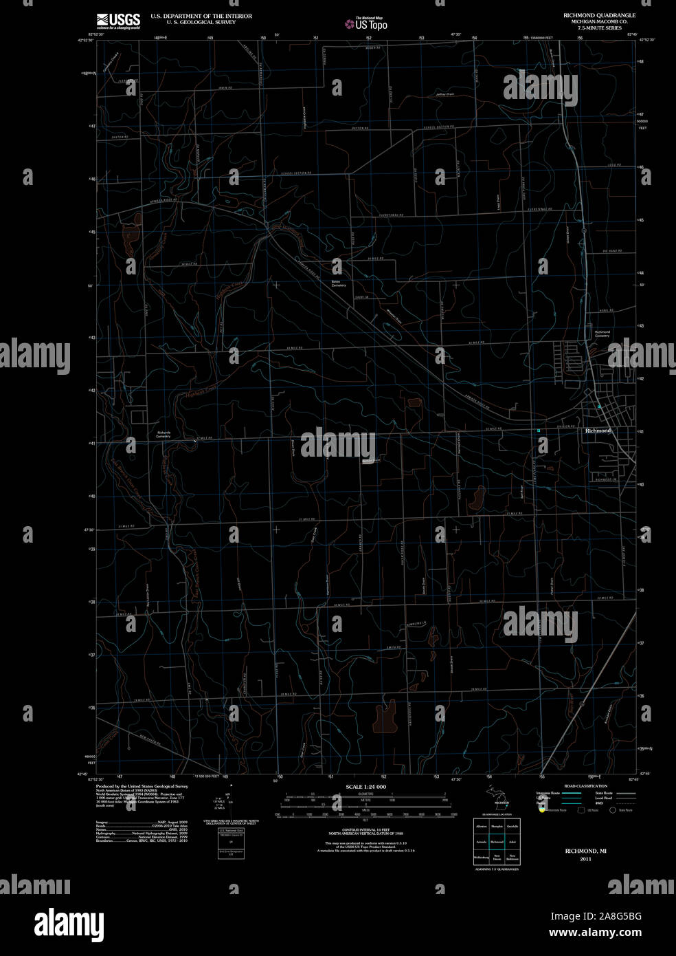 Map of richmond michigan hi-res stock photography and images - Alamy