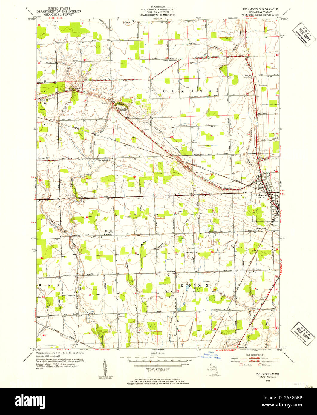 Map of richmond michigan hi-res stock photography and images - Alamy