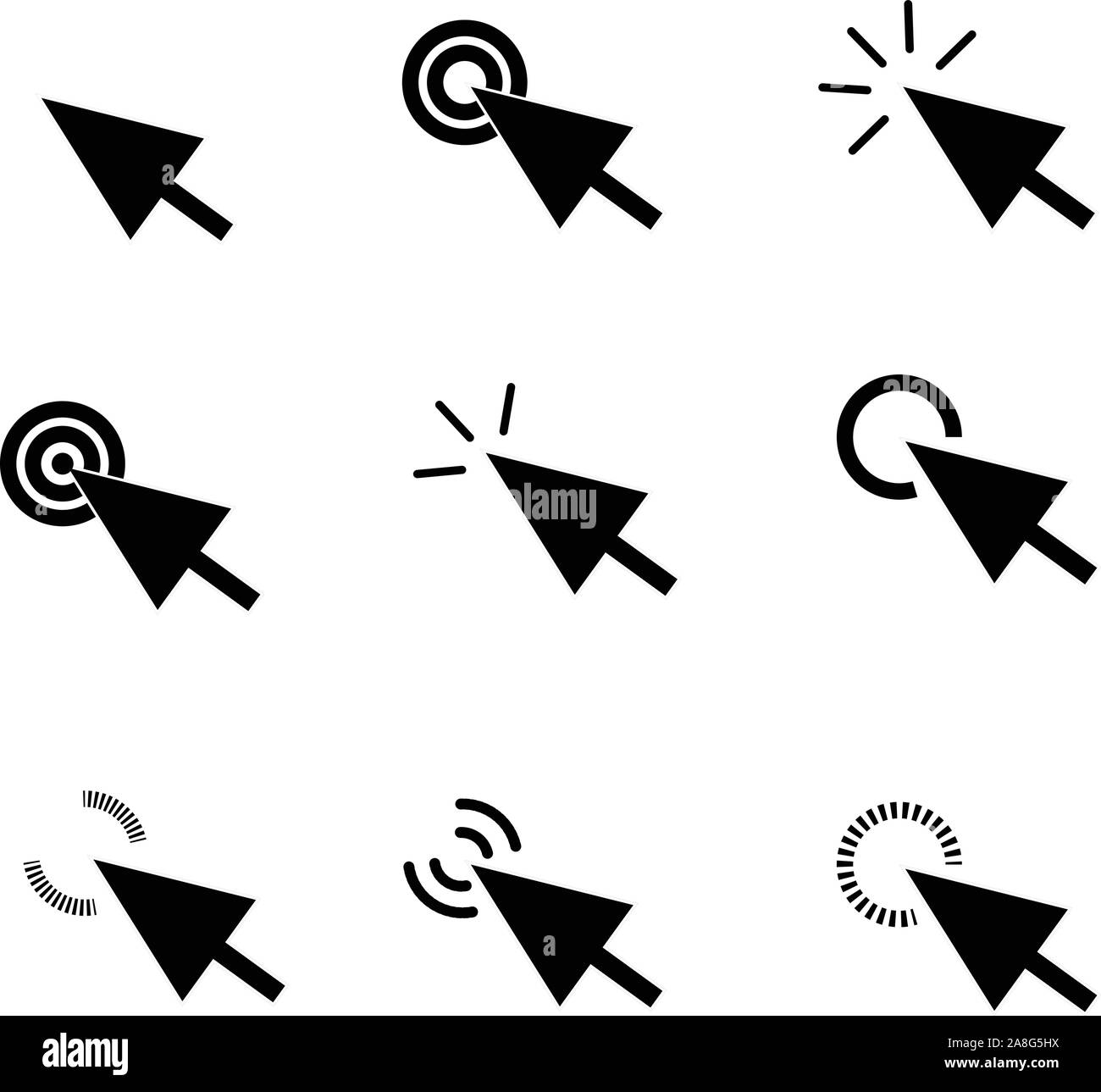 click icon in trendy flat style on white background. arrow click symbol ...