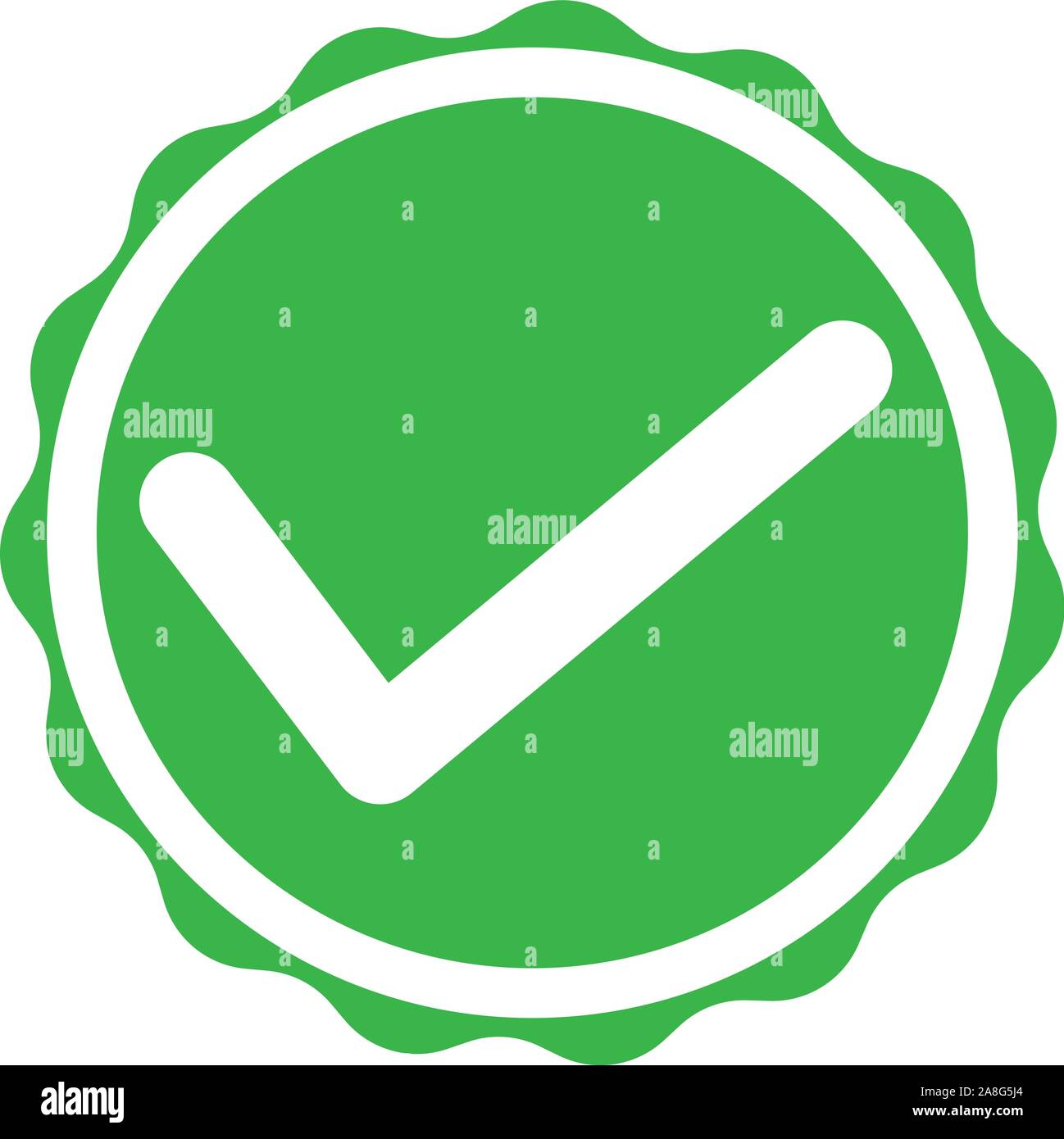 green tick mark icon on white background. green tick mark sign. flat ...