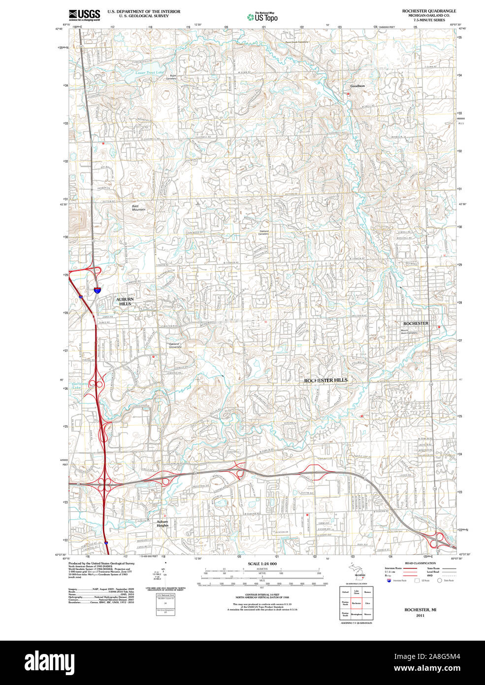 Rochester michigan map hi-res stock photography and images - Alamy