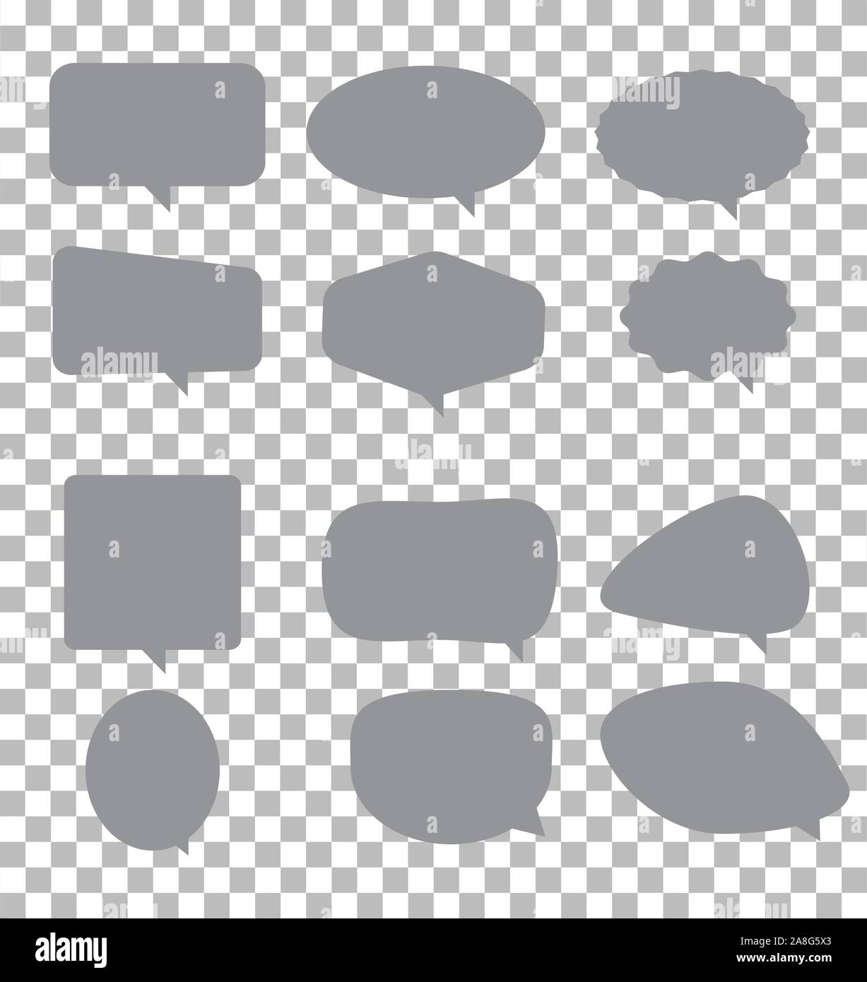 speech bubble icon on transparent background. flat style. Blank empty ...