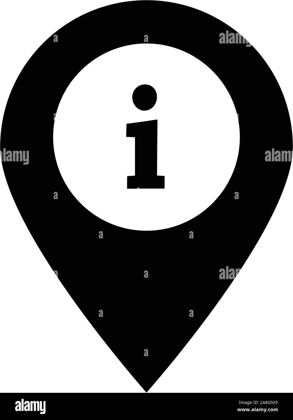 information on pin icon on white background. flat style. information on ...