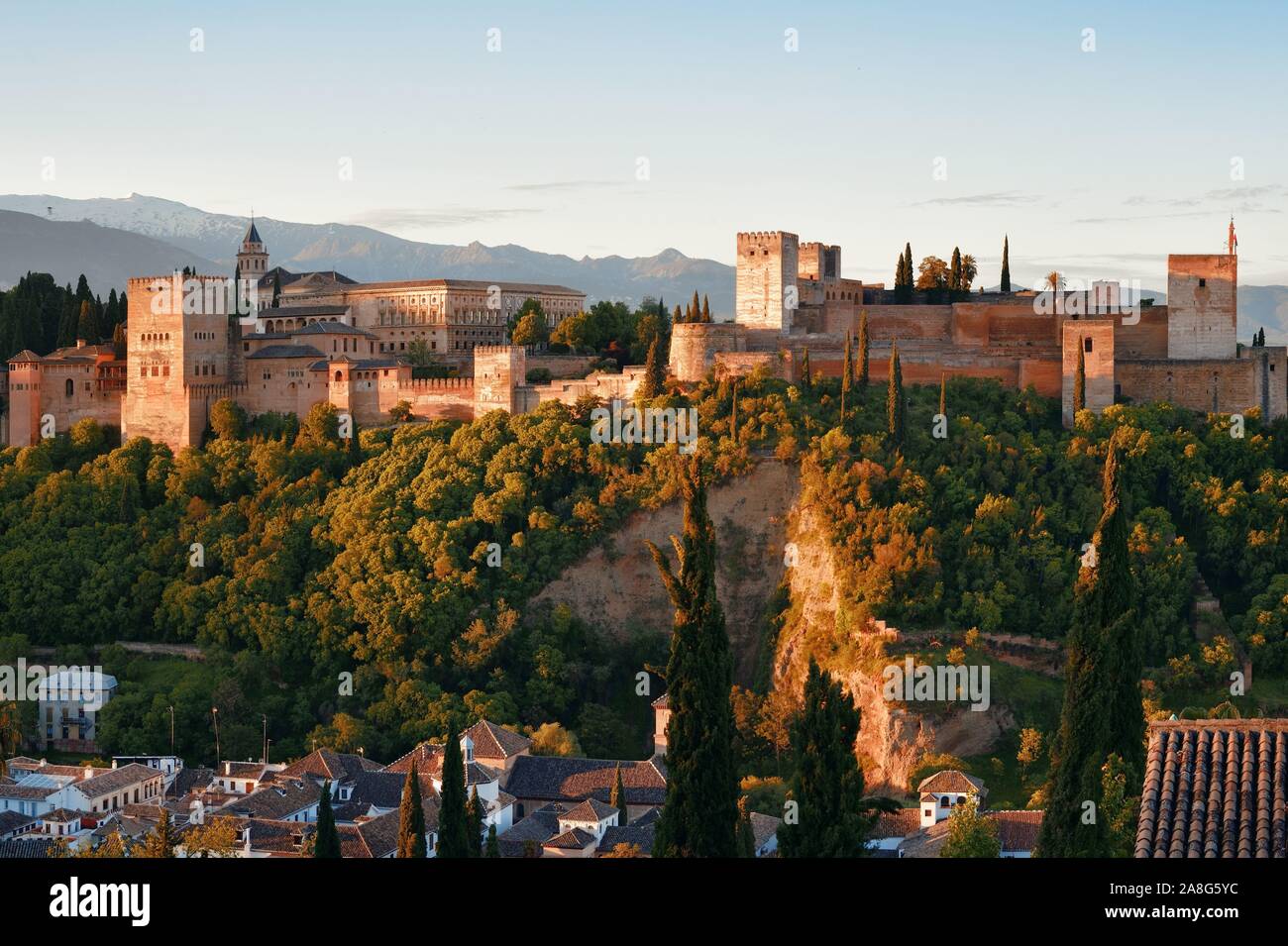 Granada Alhambra panoramic view over mountain in Spain Stock Photo - Alamy