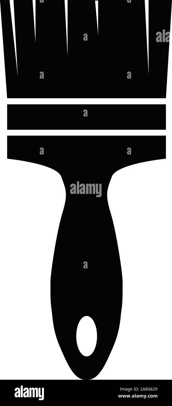 paint brush icon on white background. black paint brush symbol. flat ...