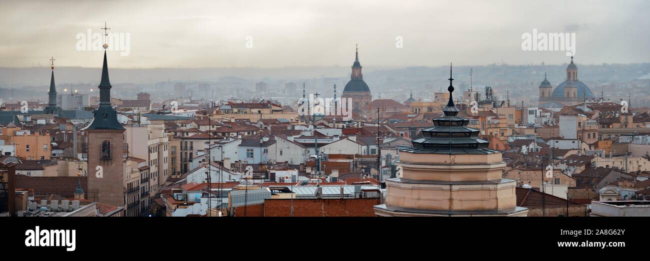 Madrid rooftop view of the city skyline in Spain Stock Photo - Alamy