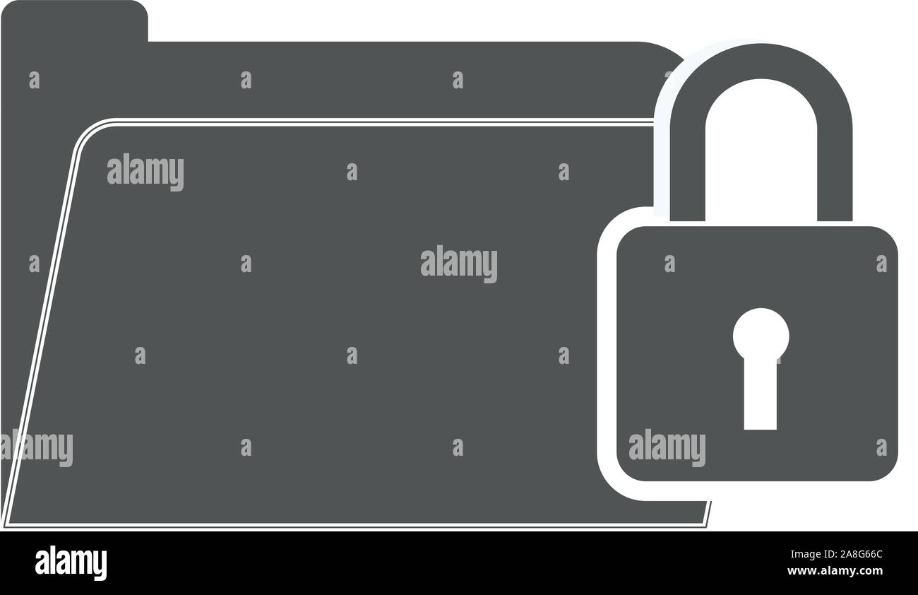 protect folder icon on white background. protect folder sign. flat ...