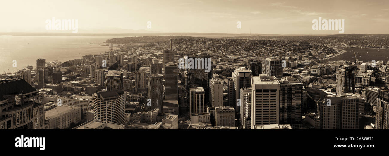 Seattle rooftop view with city urban architecture Stock Photo - Alamy