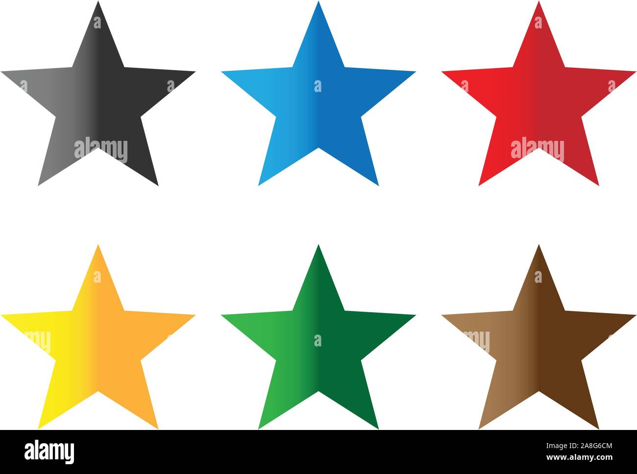set stars color on white background. colorful stars sign. flat style ...