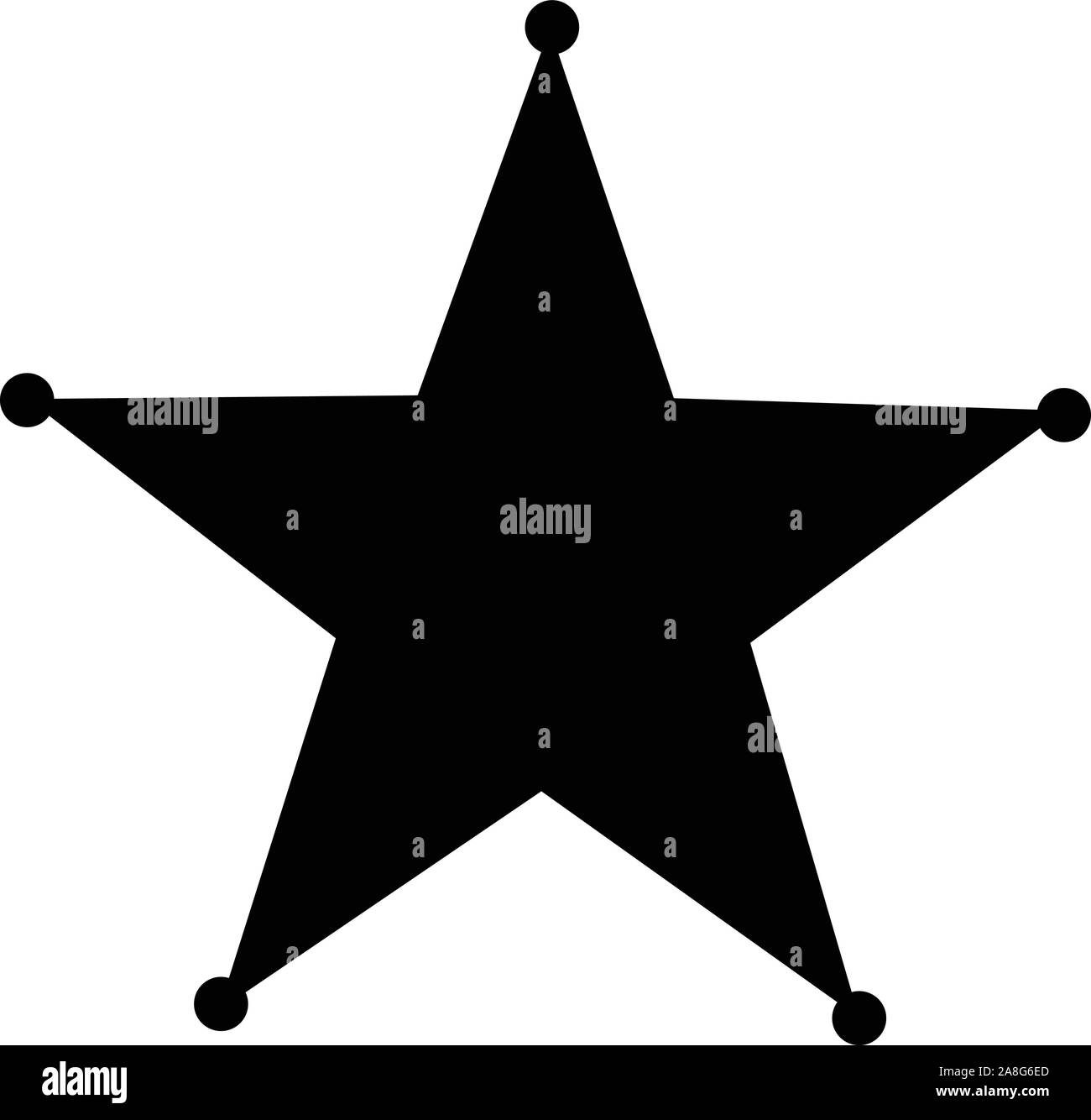 sheriff star icon on white background. flat style. sheriff star sign ...