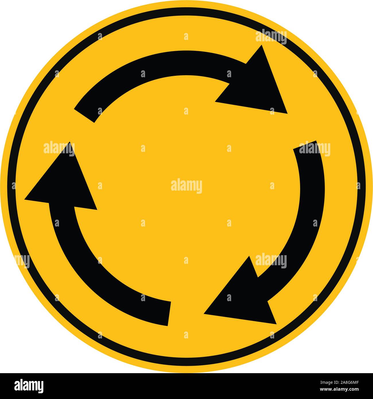 Yellow Roundabout Sign