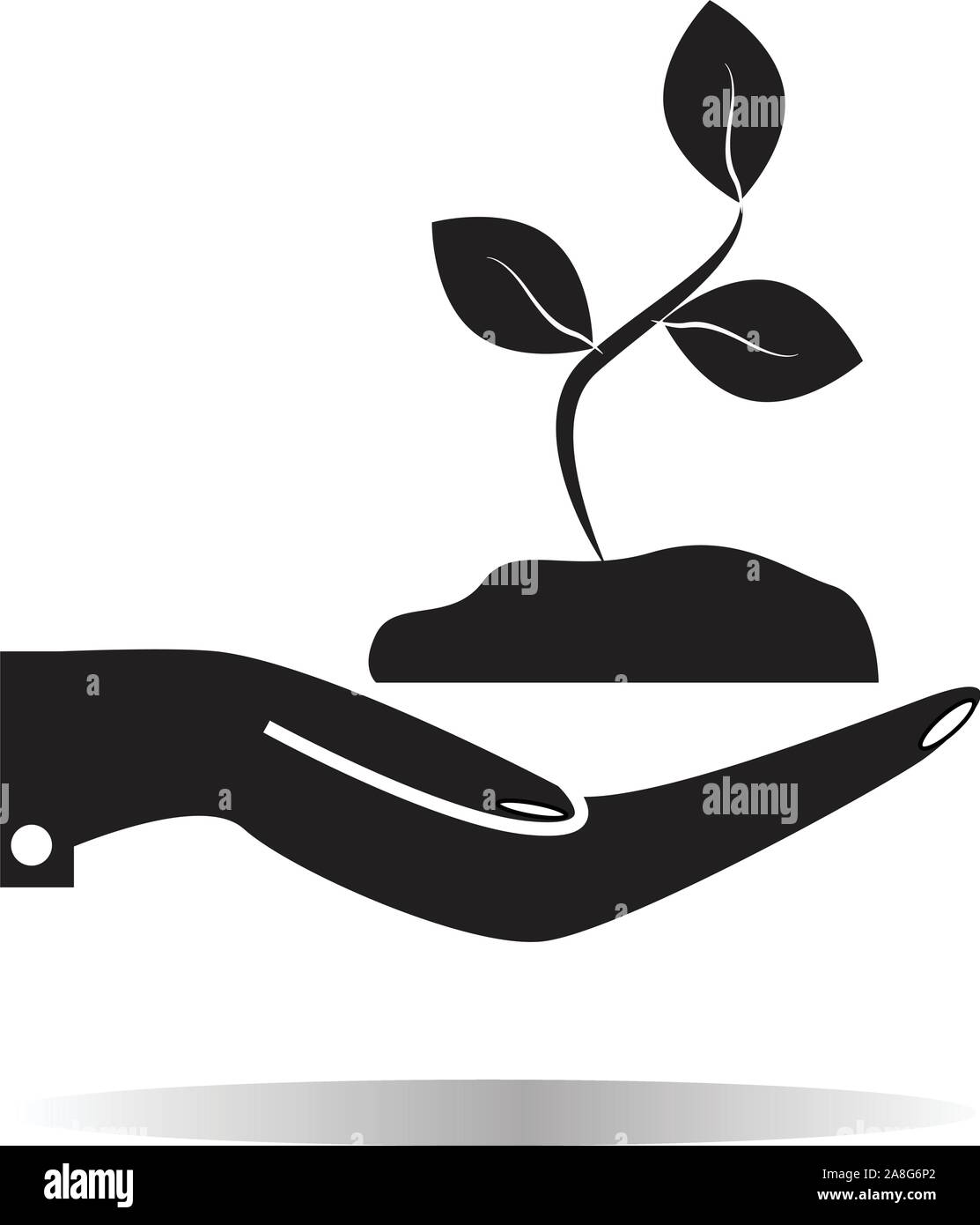 sprout flat vector icon. sprout in hand on white background. flat style ...