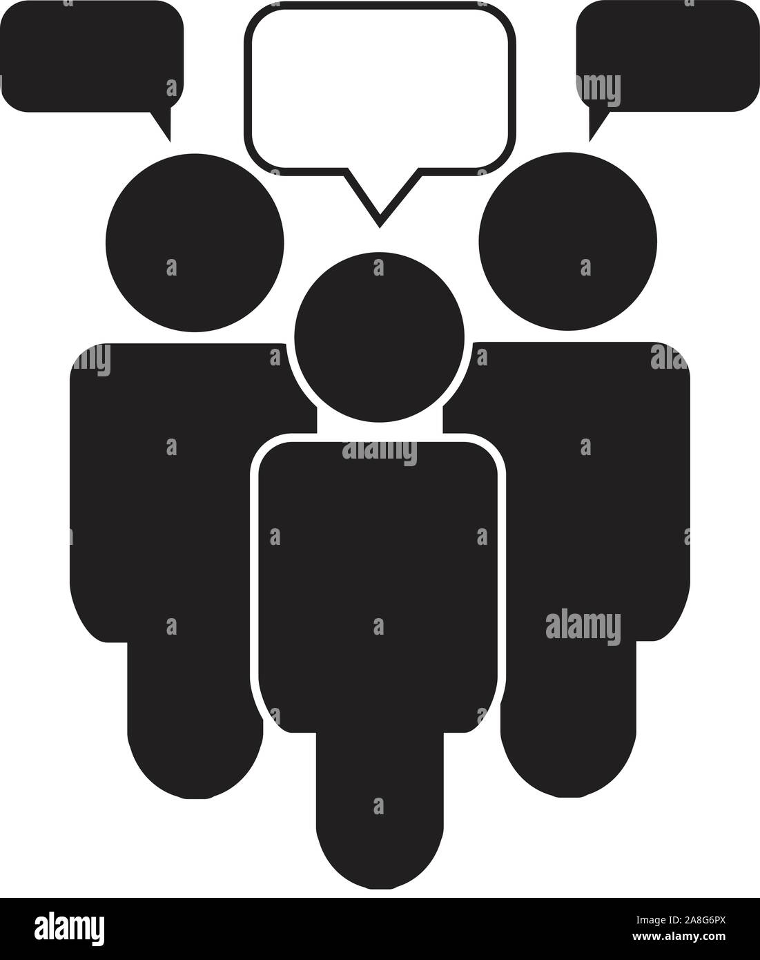 team talk icon on white background. businessman meeting sign. flat ...