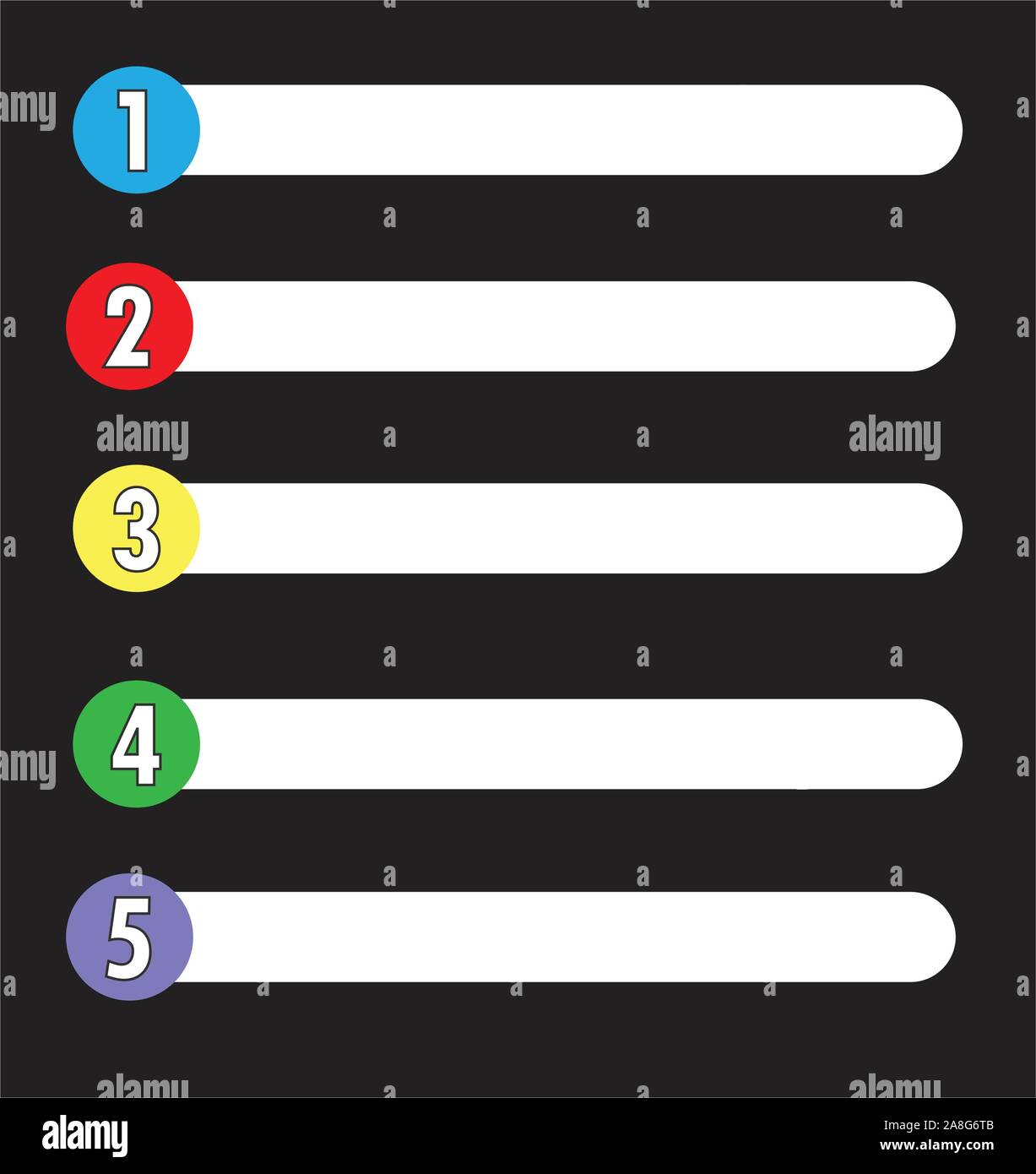 Table content rank vector icon on black background. flat style ...