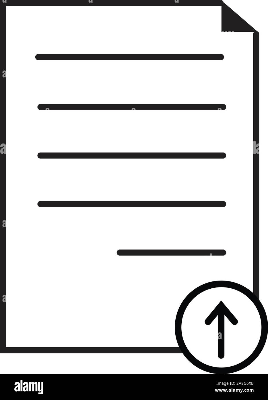 upload document icon on white background. flat style. upload document ...