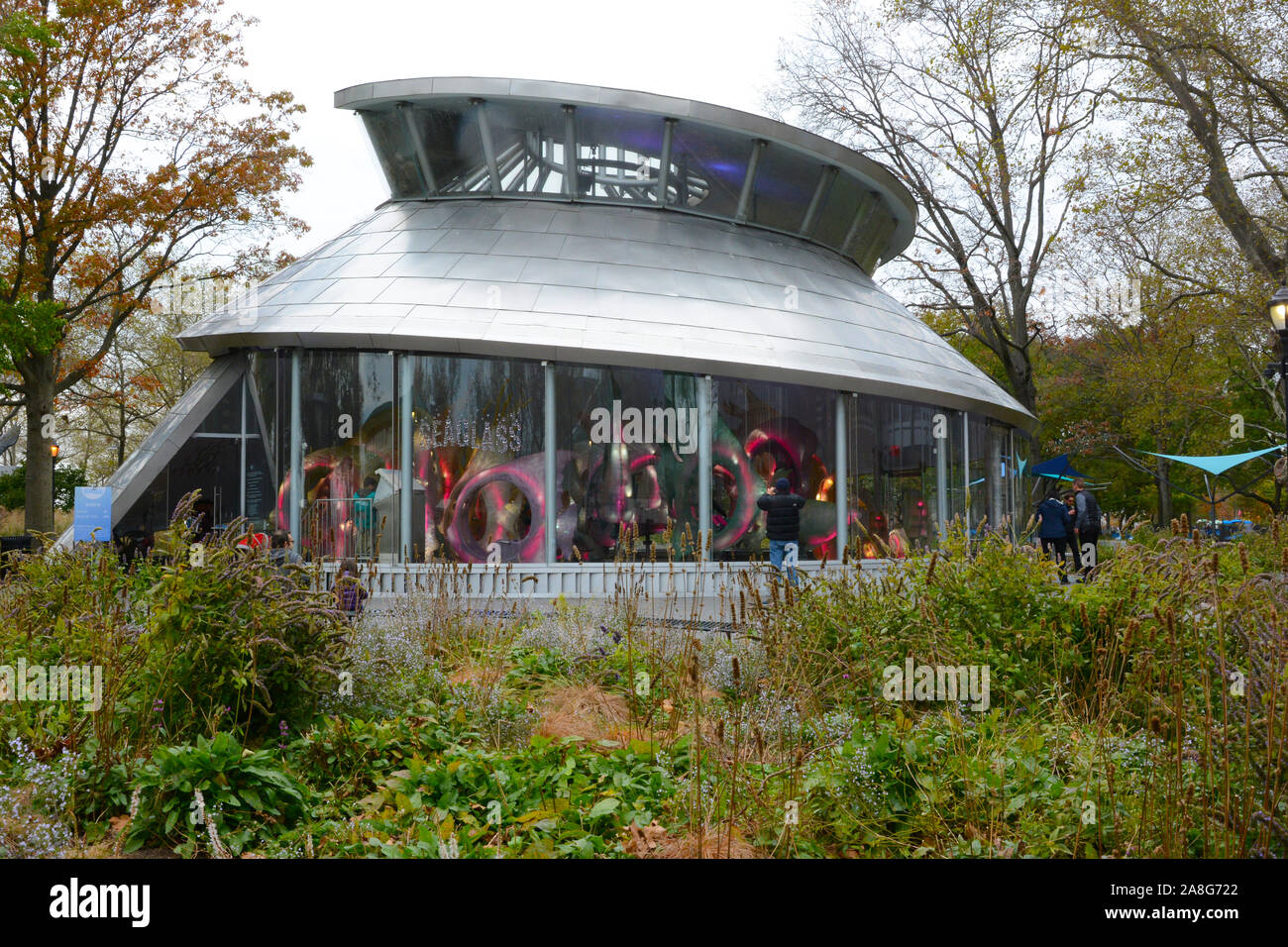 NEW YORK, NY - 05 NOV 2019: The SeaGlass Carousel is a fish-themed ...