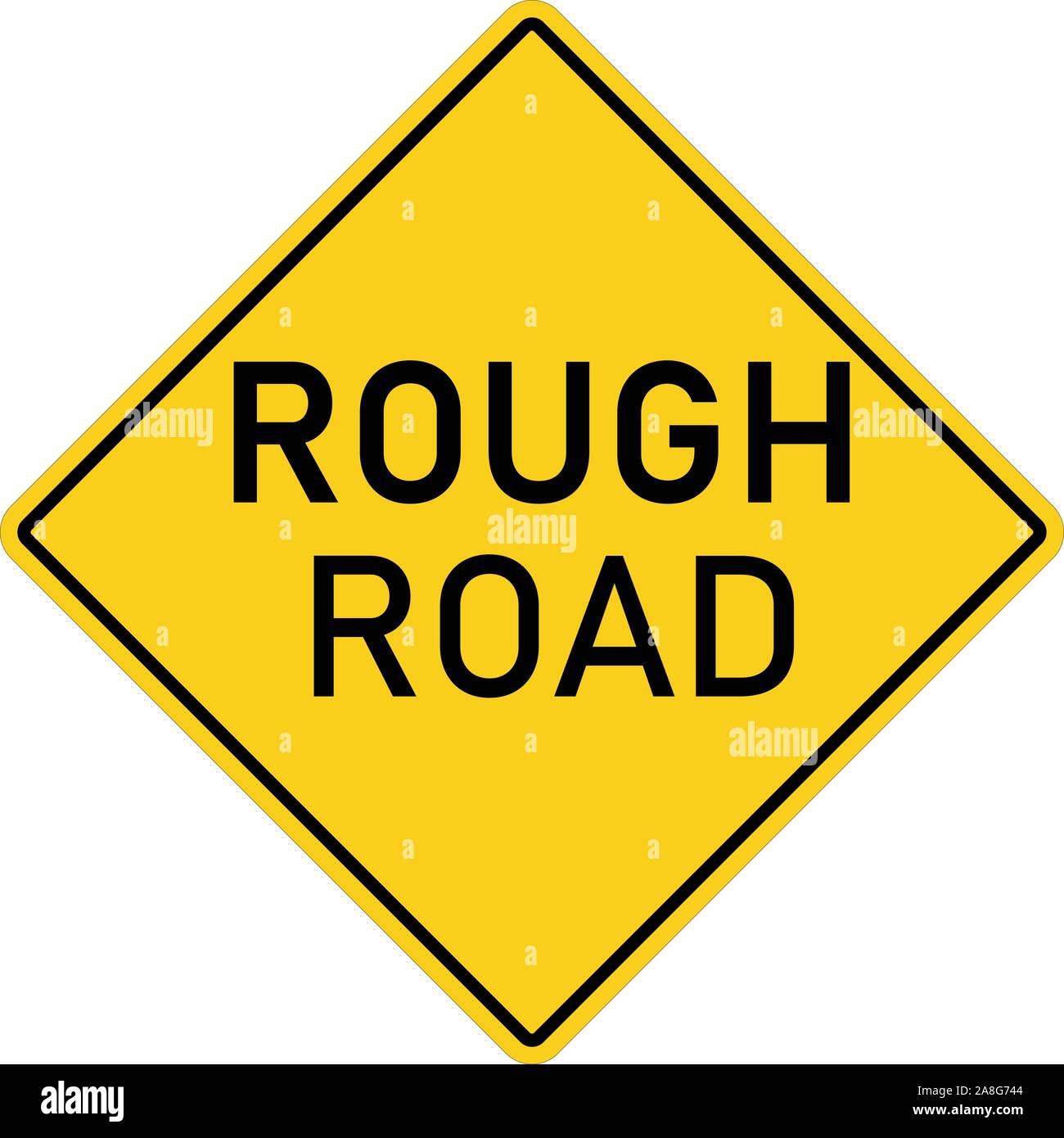 rough road warning sign on white background. flat style. danger ...