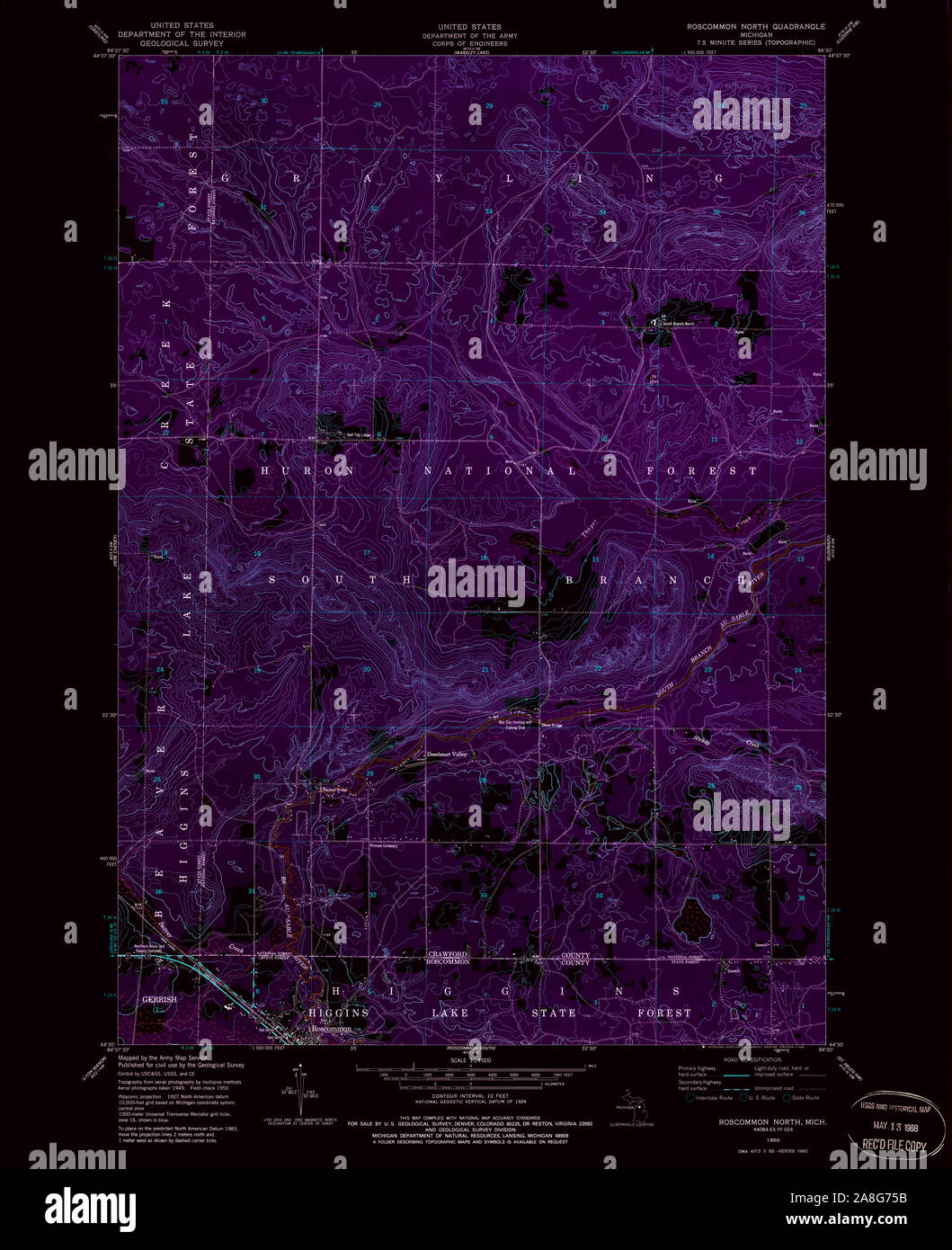 Roscommon michigan map hi-res stock photography and images - Alamy