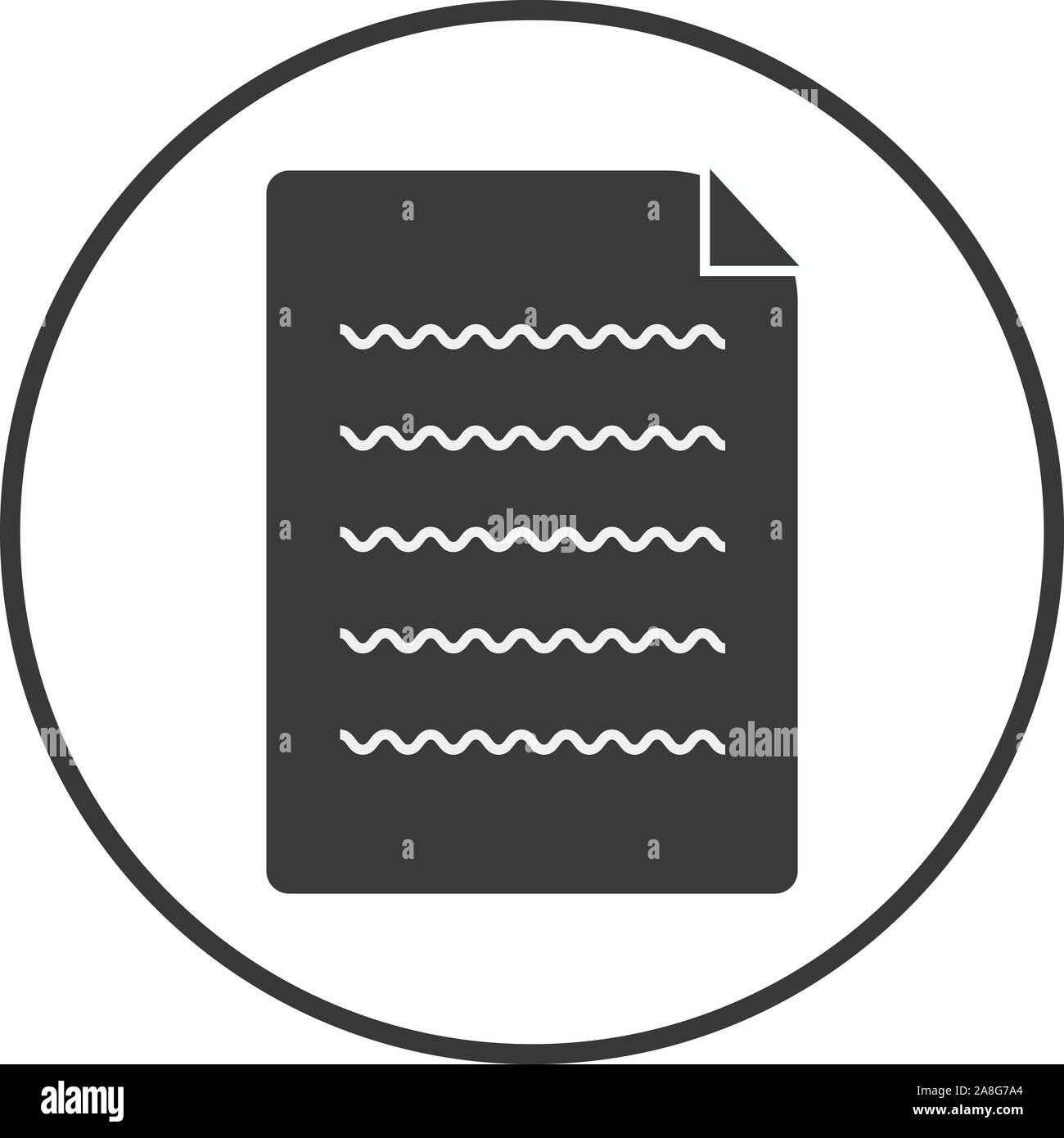 text page rounded icon on white background. text page gray symbols ...