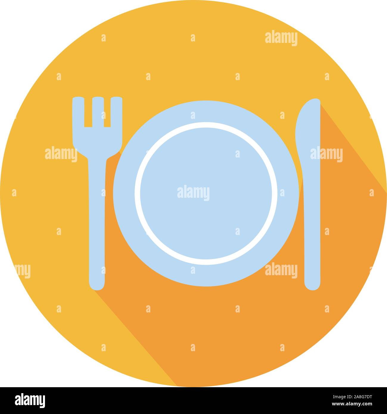 Isolated kitchen plate and cutlery vector design Stock Vector Image ...