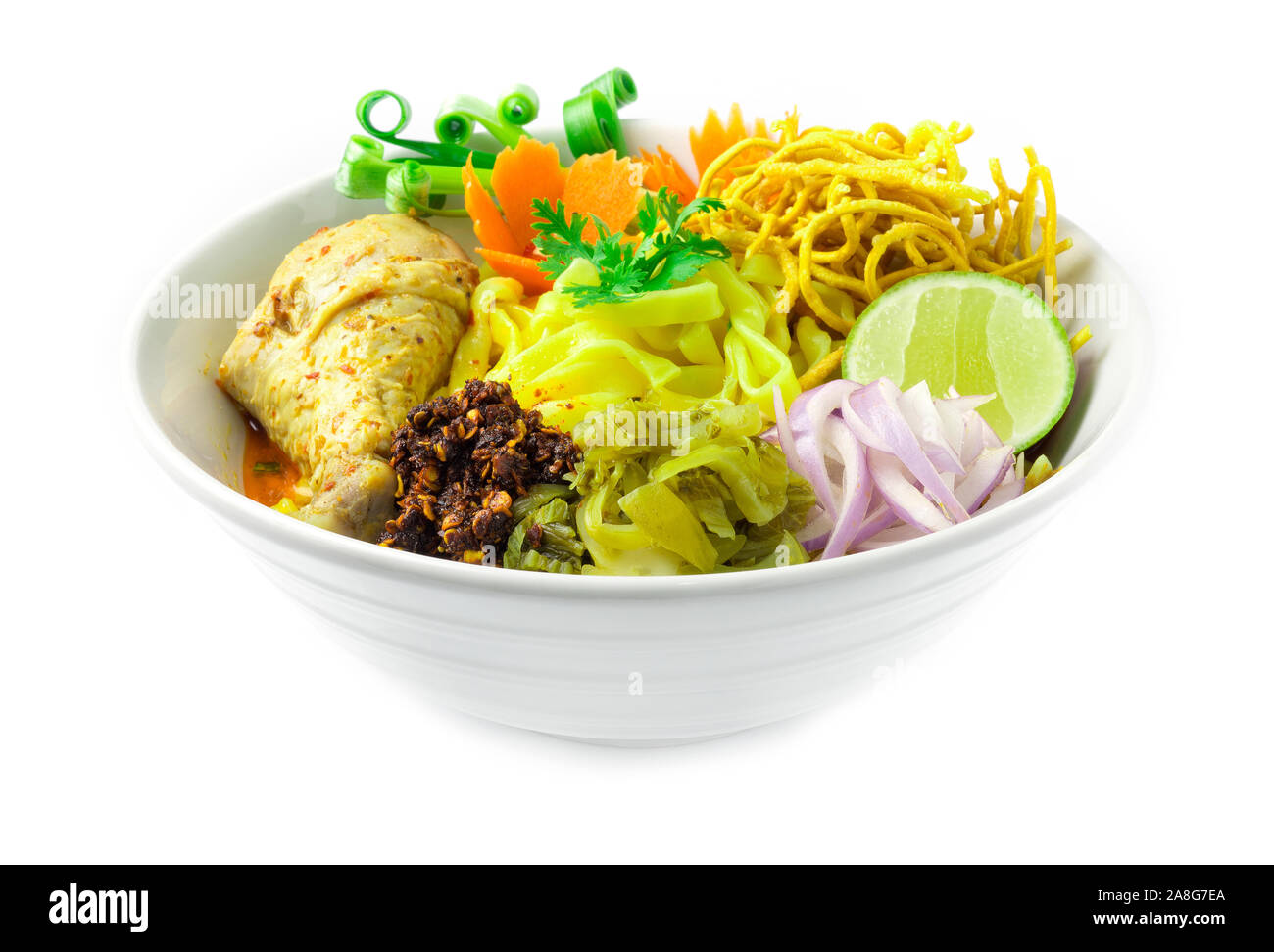 Khao Soi Kai Curry Noodles Soup with Chicken Northern Food Thailand ...
