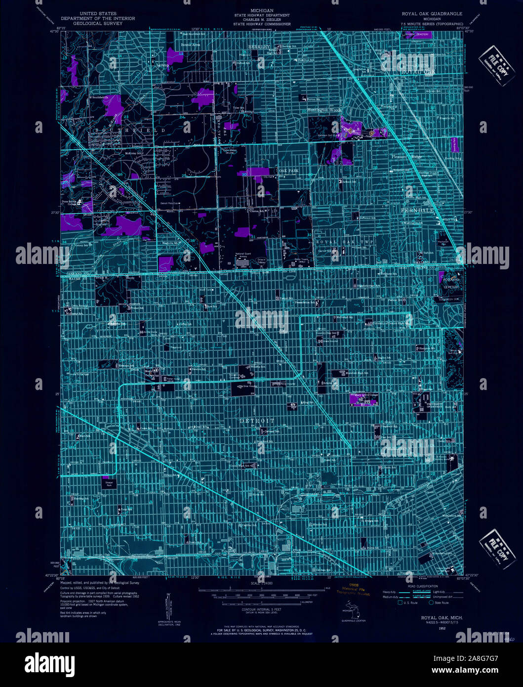Map of royal oak hi-res stock photography and images - Alamy